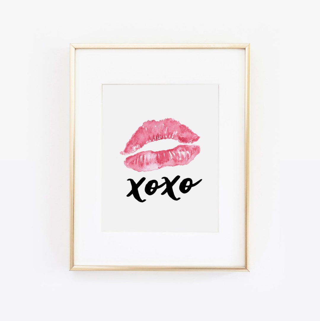 XOXO Print, Pink Lips Print, Kiss Print, Vanity Decor, Makeup Print ...