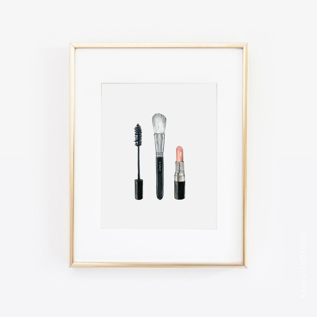 Makeup Brushes, Makeup Brush Print, Makeup Print, Fashion Print, Makeup ...