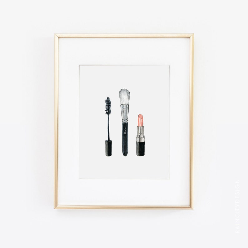Makeup Brushes Makeup Brush Print Makeup Print Fashion - Etsy
