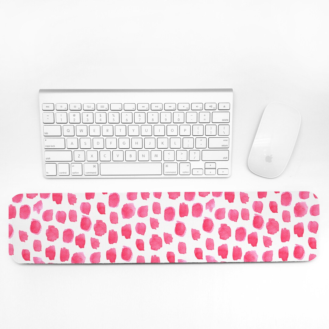Pink Polka Dot Keyboard Rest, Keyboard Wrist Pad, Wrist Rest, Keyboard ...