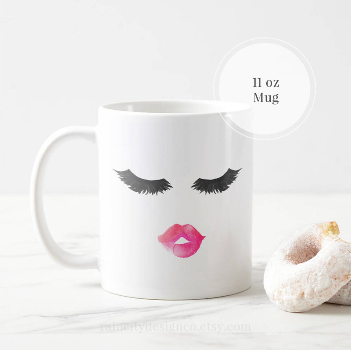 Eyelash Mug Lips and Lashes Mug Cute Mugs Bridal Party | Etsy