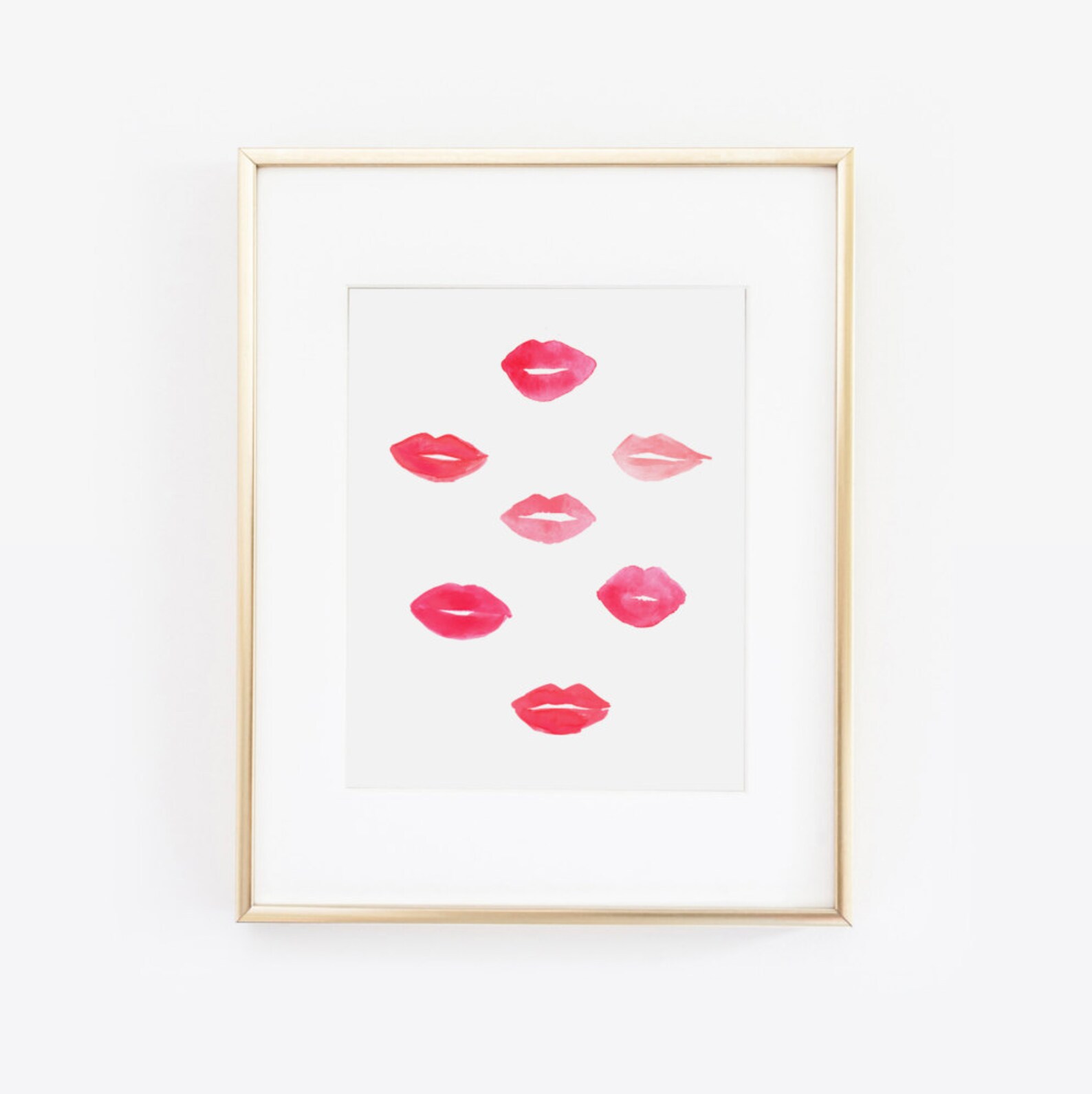 Pink Lips Print Fashion Print Kiss Print Makeup Art Makeup - Etsy
