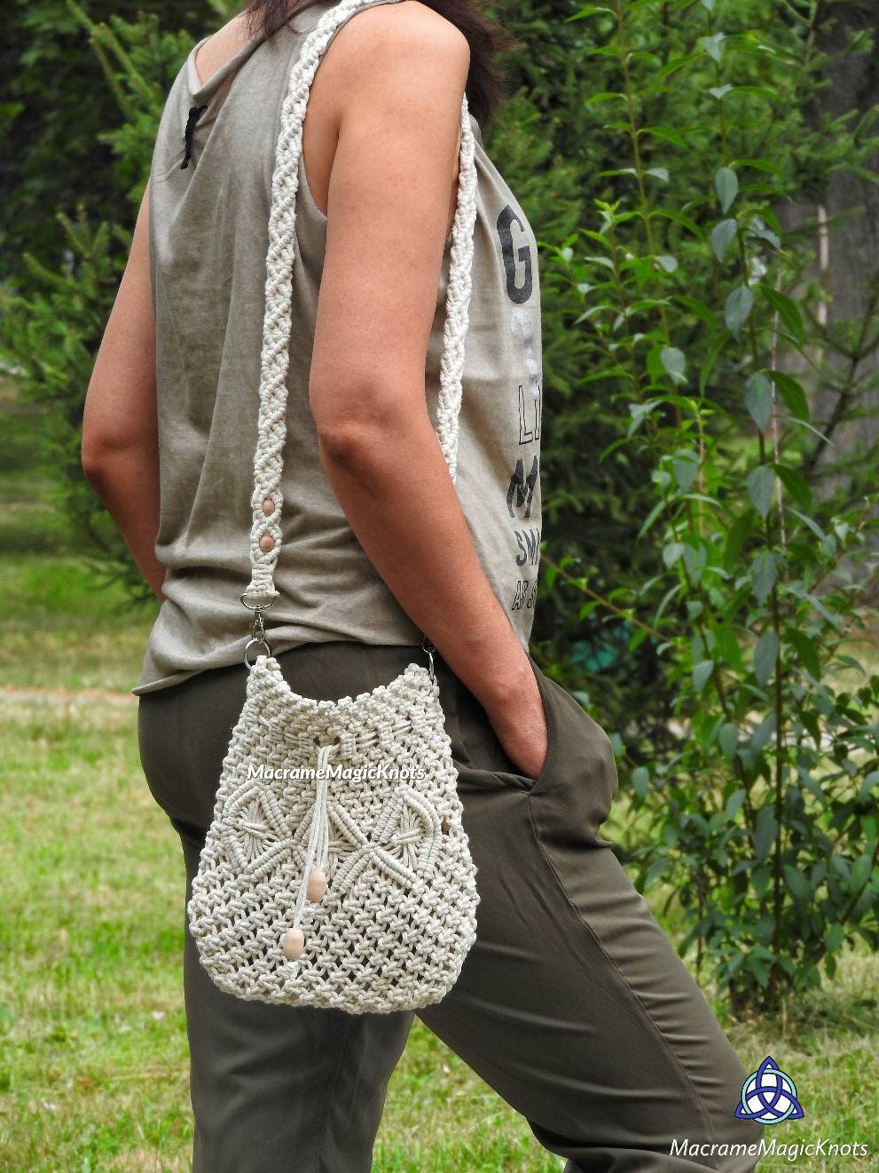 Macrame Bag Tutorial Macrame Bag Pattern Macrame Bag for | Etsy