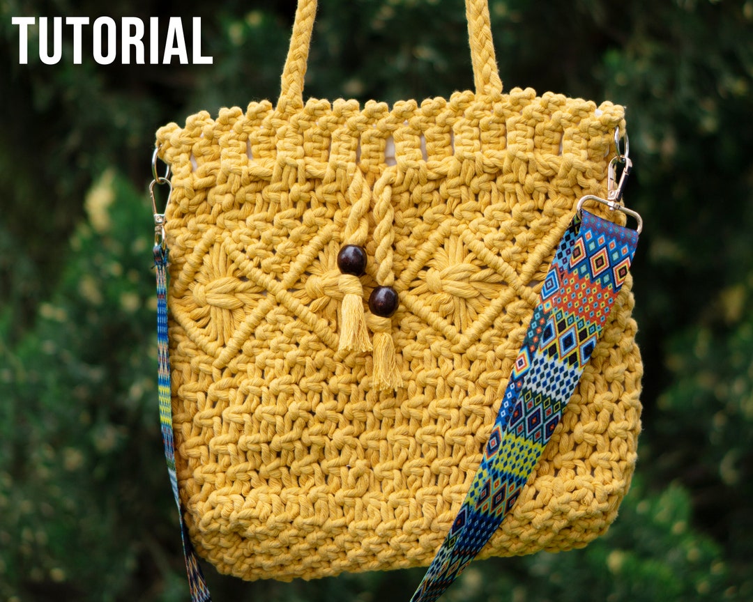 Macrame Bag Tutorial Macrame Bag Pattern Macrame Bag for Beginners ...