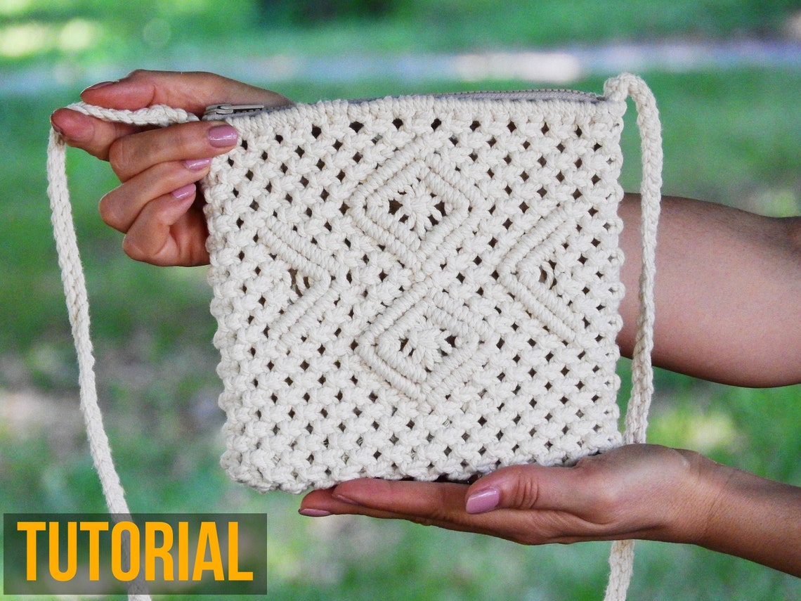 Macrame Bag Tutorial Macrame Bag Pattern Macrame Bag for | Etsy