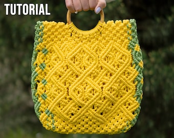 Macrame Bag Tutorial Macrame Bag Pattern Macrame Bag for Beginners ...