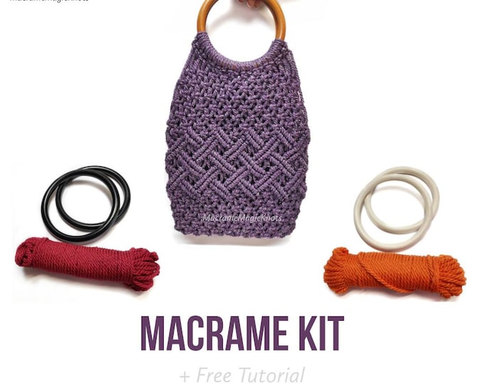 Macrame Bag KIT | Market Bag | Shopping Bag | Macrame Bag Pattern ...