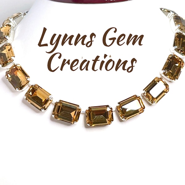 Topaz Rhinestone Necklace - Etsy