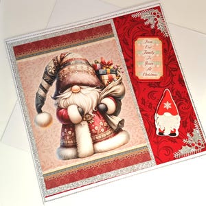 Luxury Handmade Christmas Card, Santas Elf, Cute Holiday Greeting Card ...