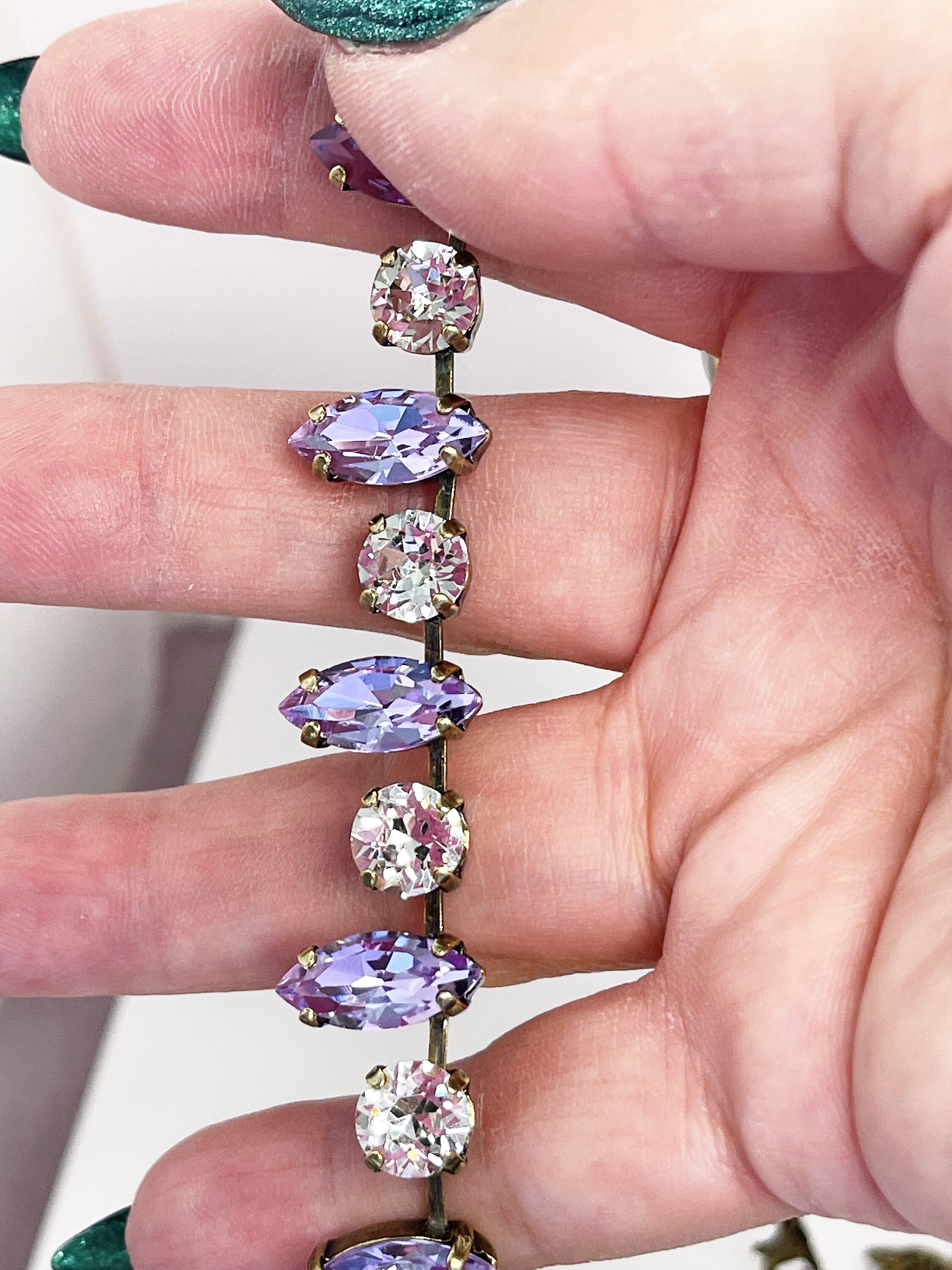 Violet Georgian Crystal Necklace Navette Crystal Choker - Etsy