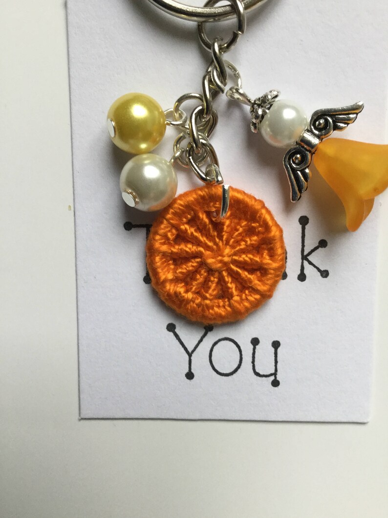 Angel and Dorset Button Bag Charm in Orange | Etsy