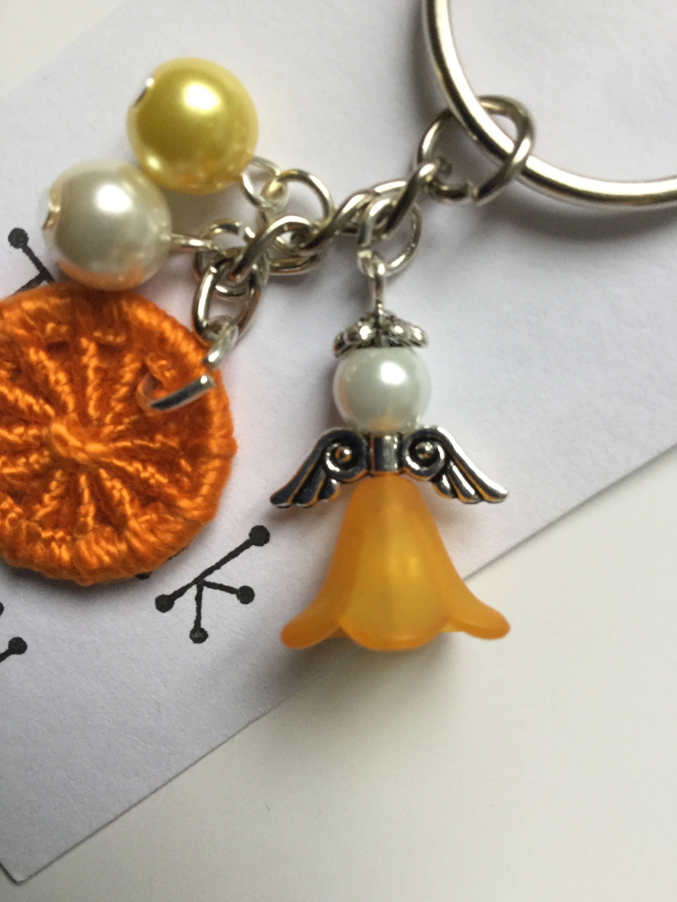 Angel and Dorset Button Bag Charm in Orange | Etsy