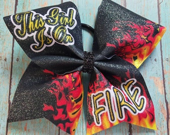 Fire Cheer Bow | Etsy