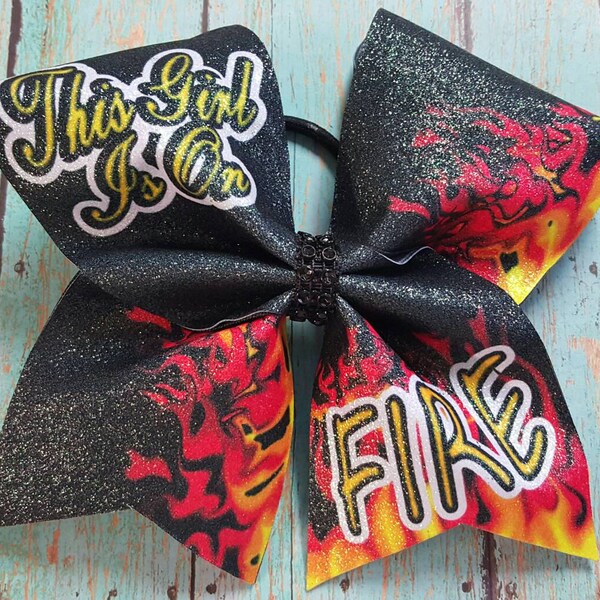 Fire Cheer Bow - Etsy