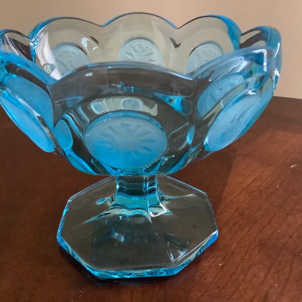 Fostoria Coin Glass Blue - Etsy