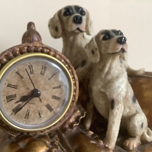 A Clock and Two Hunting Dogs on a Base With Brass Pillows. - Etsy