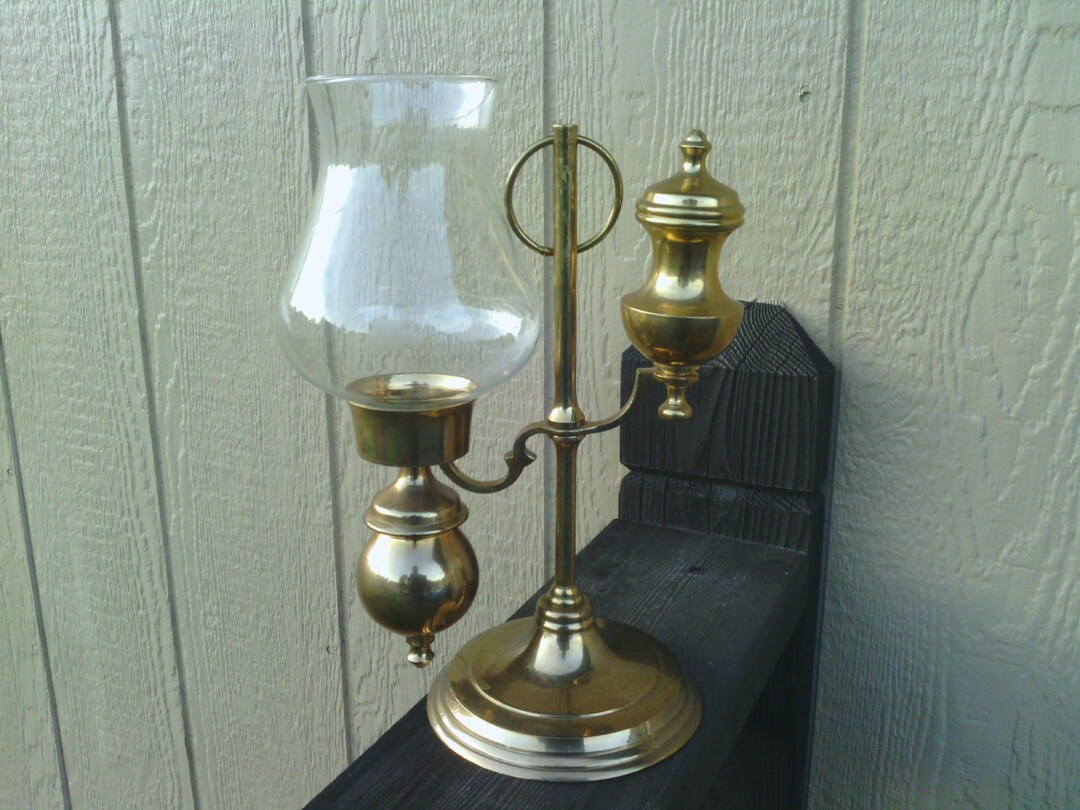 Brass Candle Holder Chamber Lamp: Made in India, Glass Lid - Etsy
