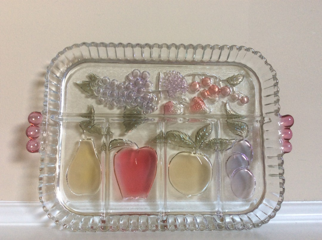 An Attractive Clear Glass Serving Tray/platter With Colorful Fruit in ...