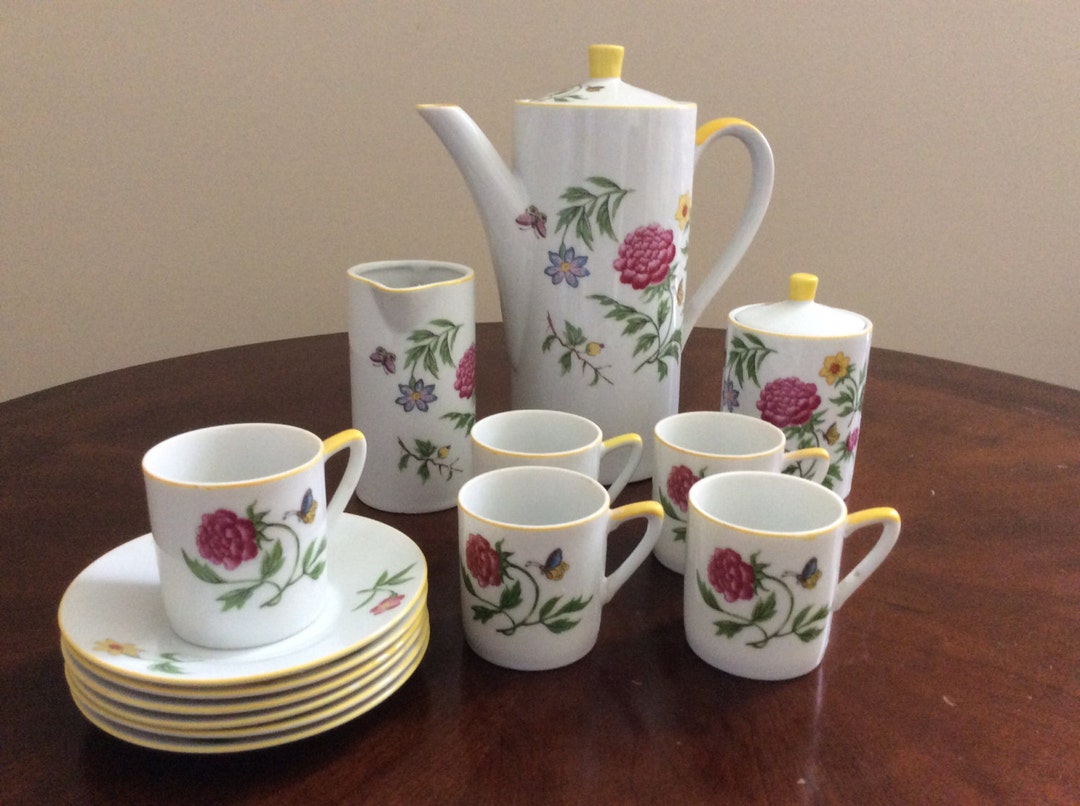 Pretty Sixteen Piece Schmid Flower Design Folio Tea Set. - Etsy