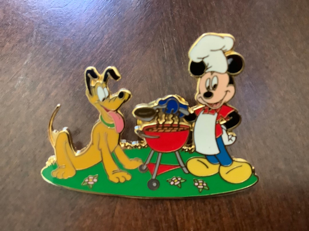 Mickey Mouse Bar-b-cue With His Dog Pluto Disneyland Pin. - Etsy