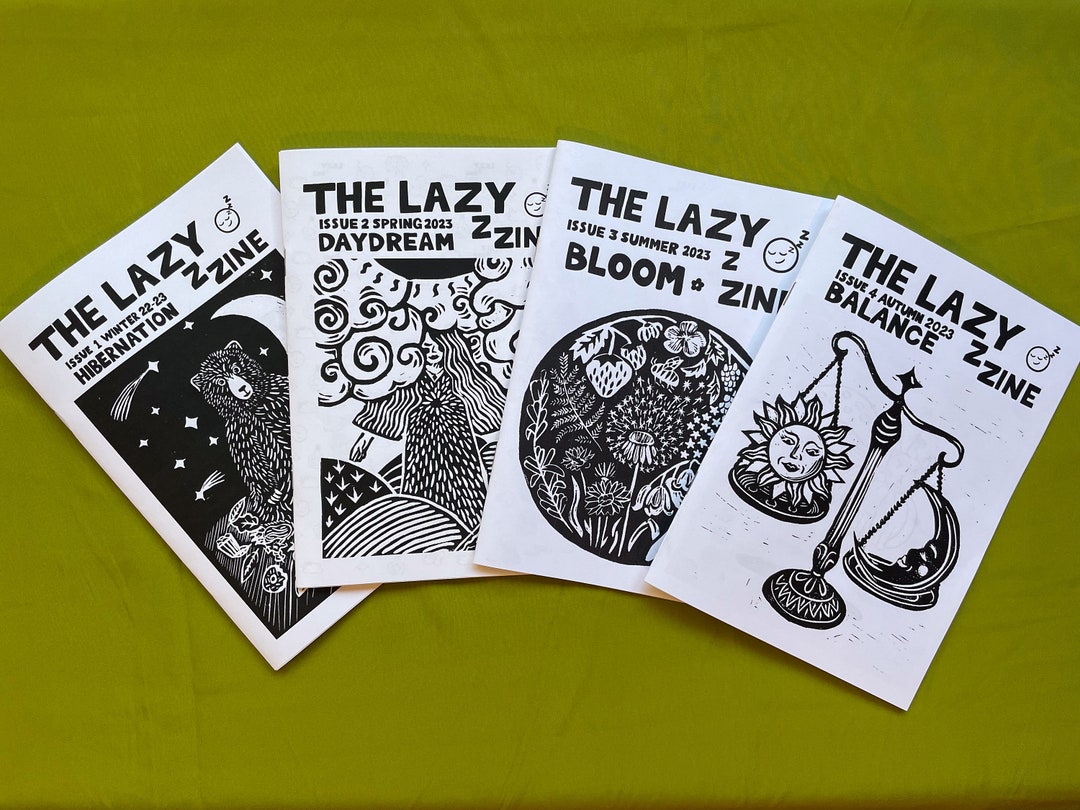 The Lazy Zine *all 4 Issues* Illustrated Hand Made Rest and Self Care ...