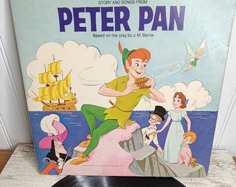 Walt Disney's Story and Songs From Peter Pan Vintage 1969, ST 3910 Vinyl Record With Book ...