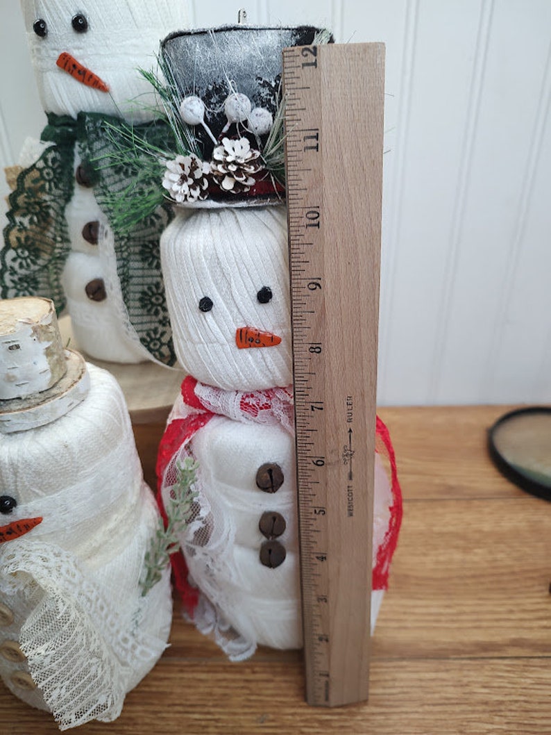 Crochet Thread Spool Snowmen ~ Whimsical Snowman ~ Sewer's Snowman - Etsy