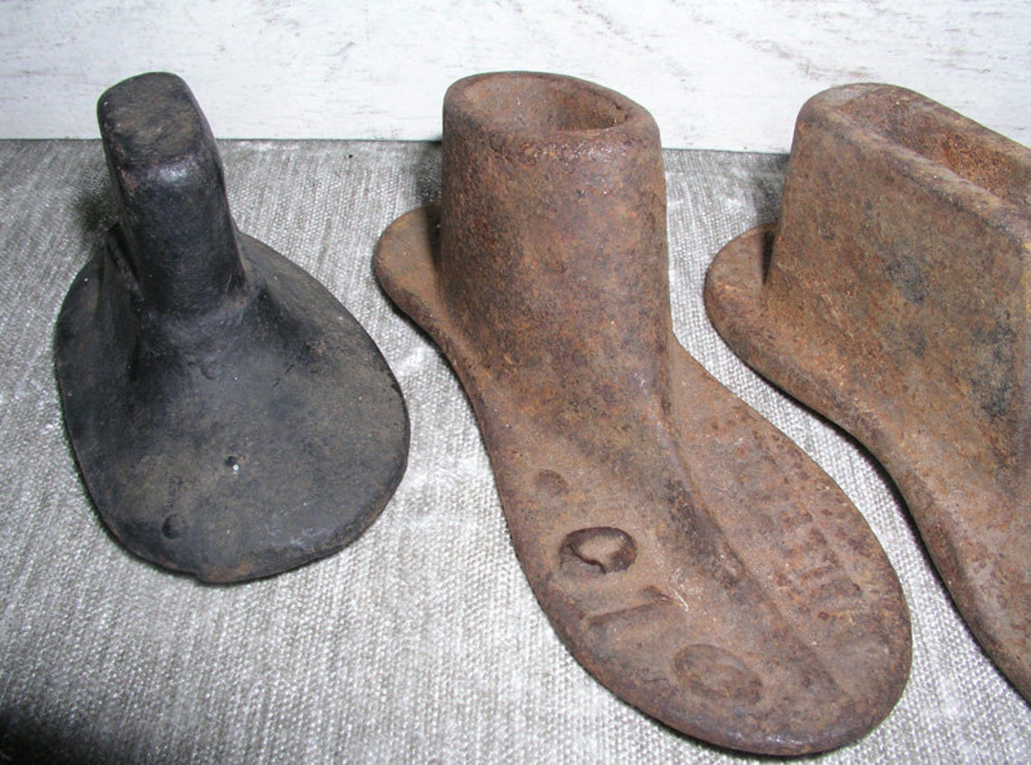 Vintage Cobblers Cast Iron Boot Shoe Mold Forms Primitive | Etsy
