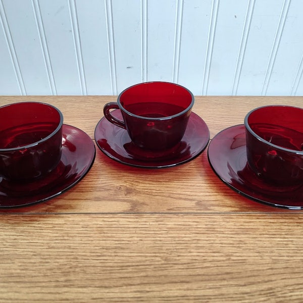 Red Depression Glass - Etsy