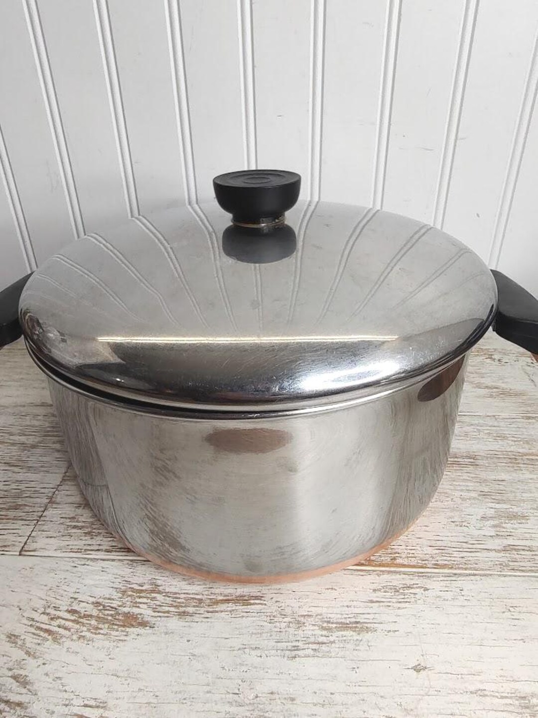 Revere Ware 4.5 Qt Pre 68 Stock Pot Stainless Steel Copper Clad ~ Stock ...