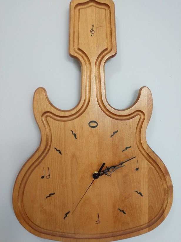 Wooden Guitar Clock Music Clock Gifts for Guitarist - Etsy