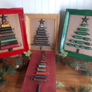 Vintage Hardwood Rusty Spring Christmas Tree / Holiday Junk Decor ...