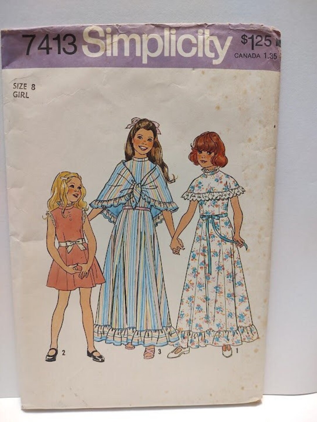 Simplicity #7413 Girls Dress in Two Lengths and Shawl Size 8 - Etsy