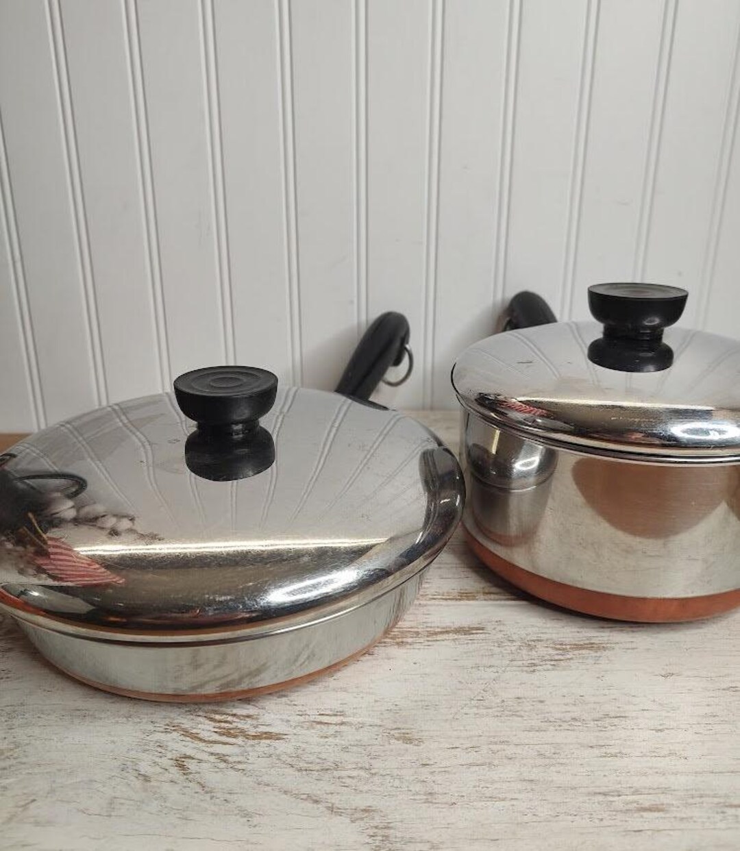 One Two Person Revere Ware Four Piece Set Pre 68 Cooking for One RW345 ...