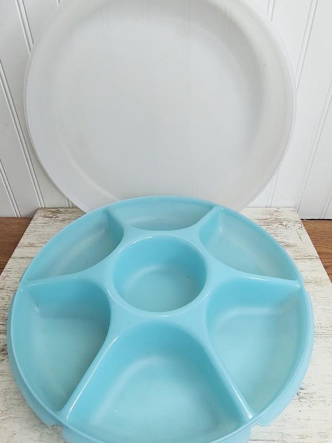 Vintage Tupperware Extra Large Serving Center Set,light Blue Color 1665 ...