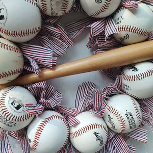 Baseball Wreath~ Baseball Decor ~ Love Baseball ~ Upcycled Baseball ...