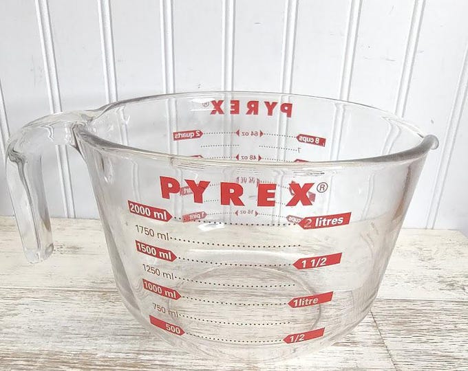 Pyrex Glass 8 Cup Measuring Cup "j" Handle - Etsy