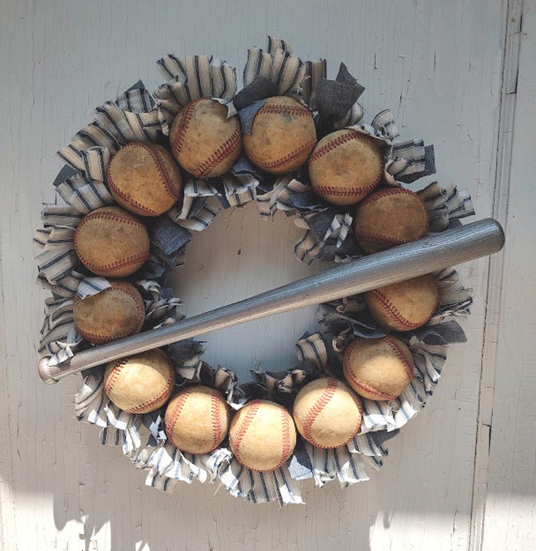 Baseball Wreath~ Baseball Decor ~ Love Baseball ~ Upcycled Baseball ...