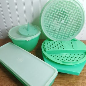 Garden Tupperware Jadite Bundle ~ Thin Stor ~ Lettuce Keeper ~ Strainer ...