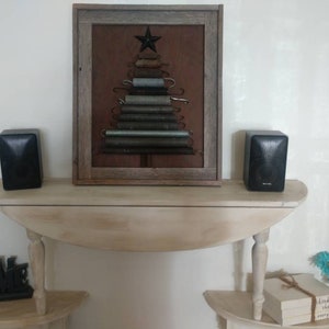 LARGE 23" X 19" Vintage Hardwood Rusty Spring Christmas Tree / Holiday ...