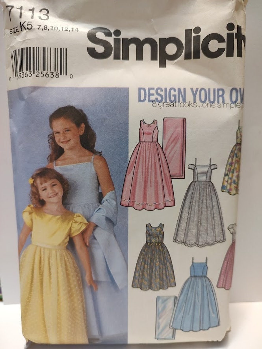 Simplicity #7113 Child's and Girls' Design You Own Dress in Two Lengths ...