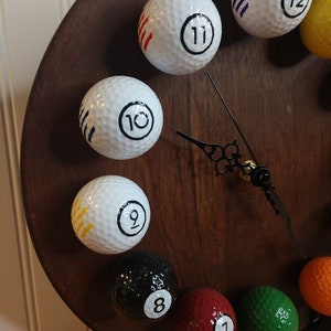 Golf Ball Clock ~ Golfer's Clock ~ Game Room Clock ~ One of A Kind ...