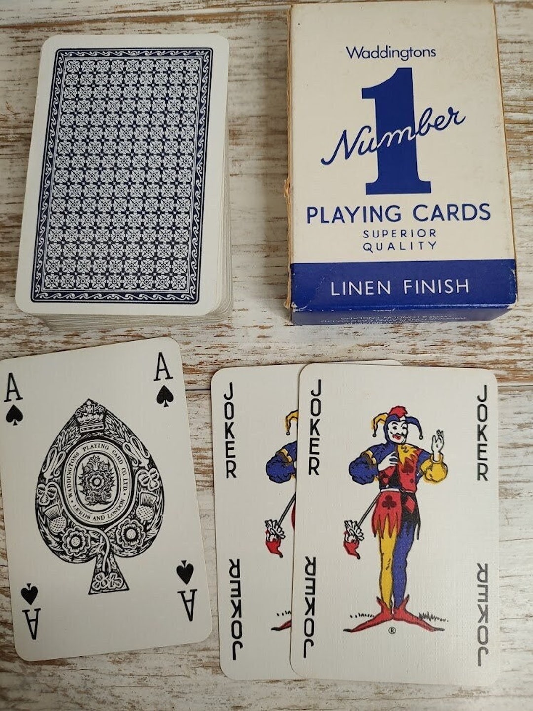 Vintage Waddingtons Number 1 Linen Casino Playing Cards Collectible ...