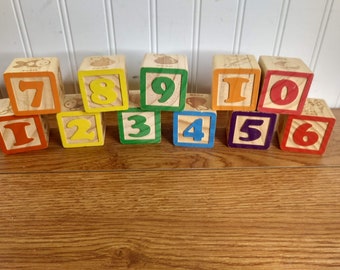 Wooden Number Blocks - Etsy