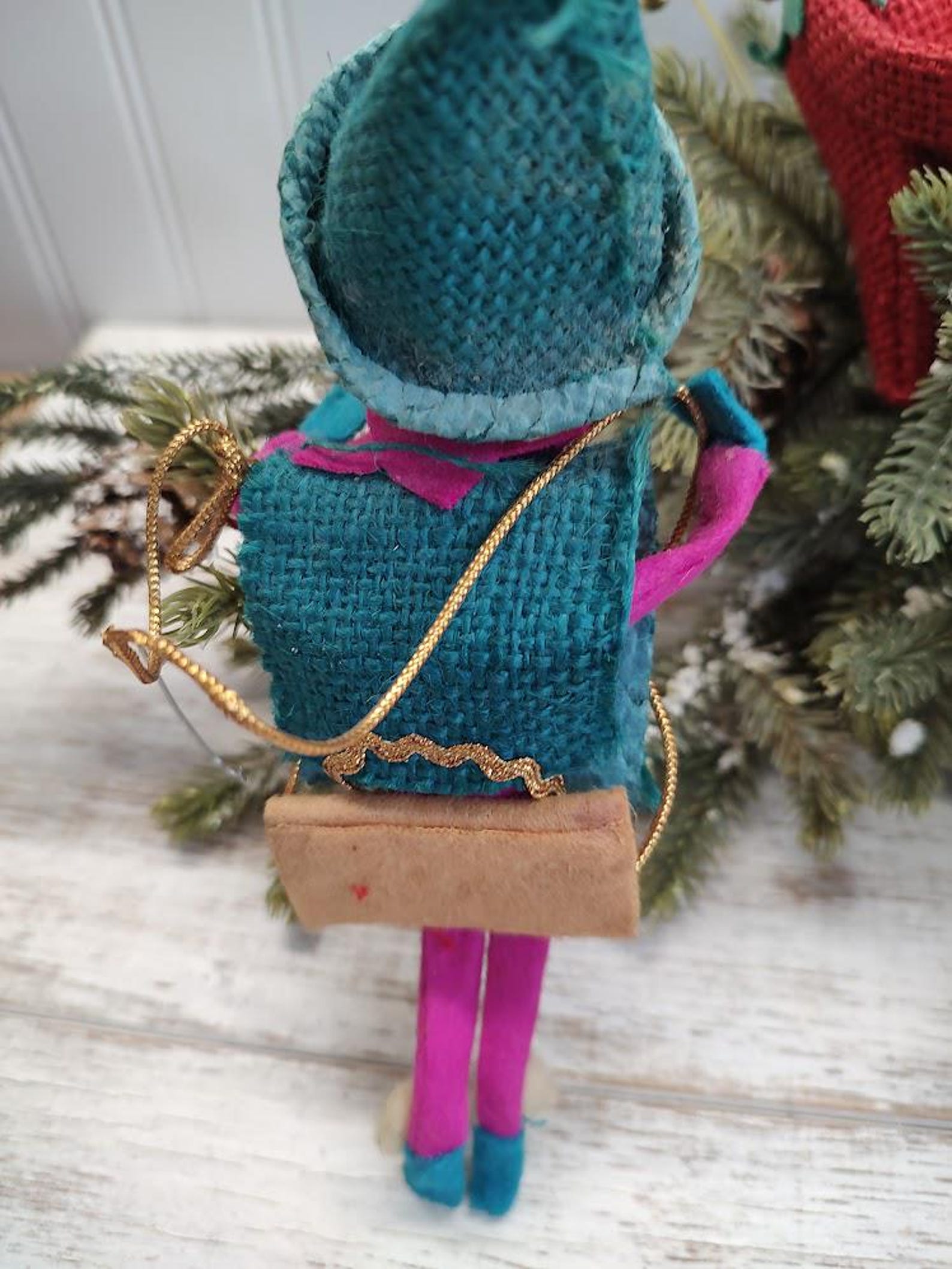 Burlap Knee Hugger Elves ~ Pixie Elf Shelf Sitters ~ Vintage 1950's ...