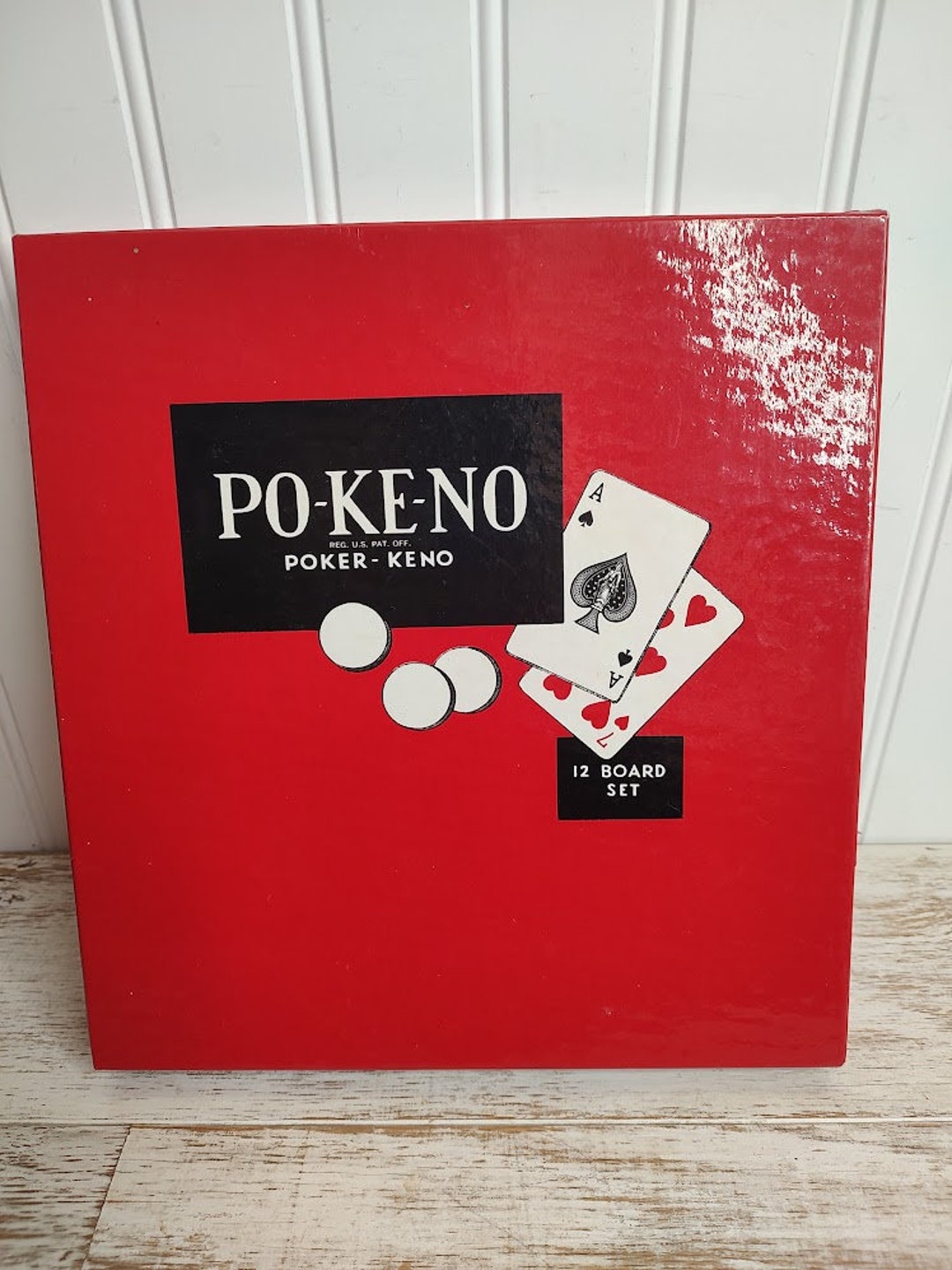 Vintage Pokeno PO-KE-NO Playing Card Poker Keno Game Set 12 Boards With ...