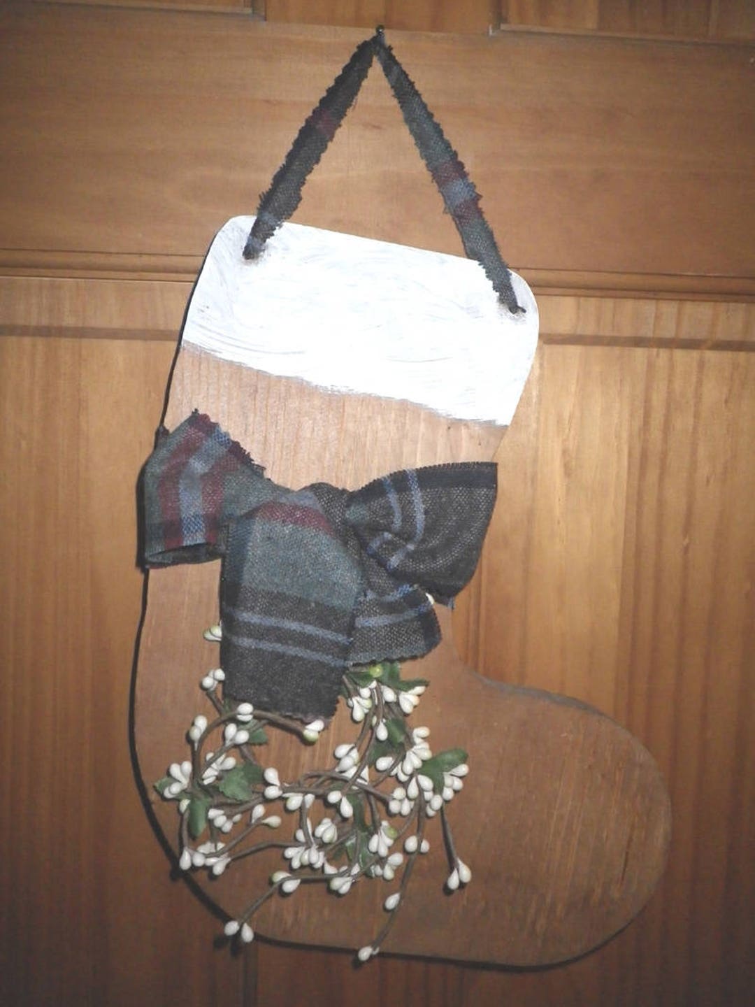 Rustic Wooden Santa Stocking ~ Santa Boot ~ Christmas Stocking ...