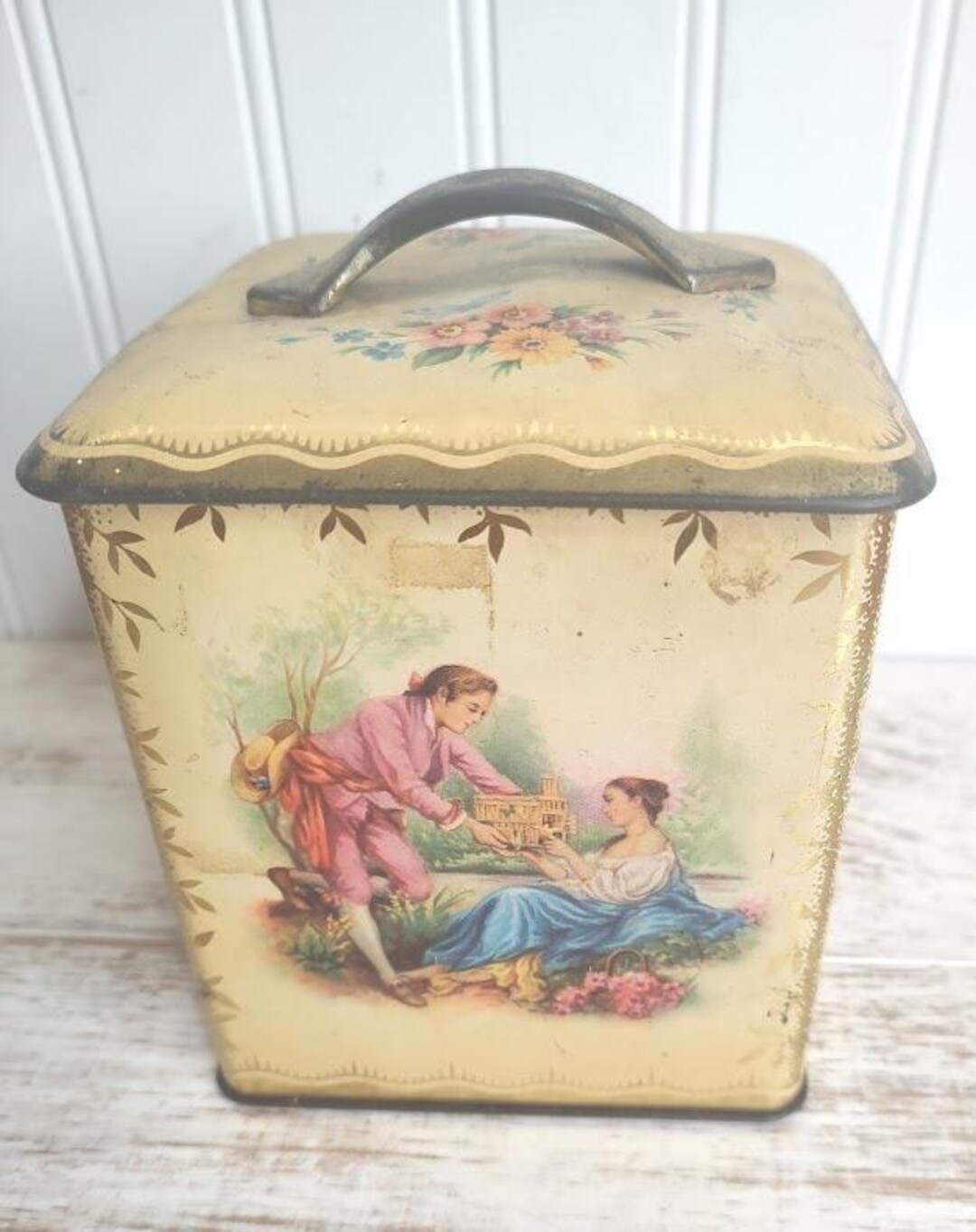 Vintage Victorian Tea Caddy Tin ~ Decorative Tin ~ English Victorian ...