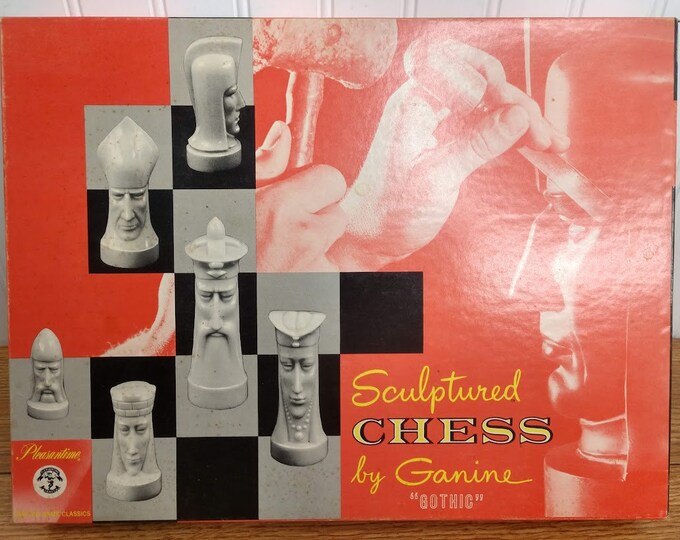 Vintage Peter Ganine Gothic Sculptured Chess Set 1961 Salon Edition ...