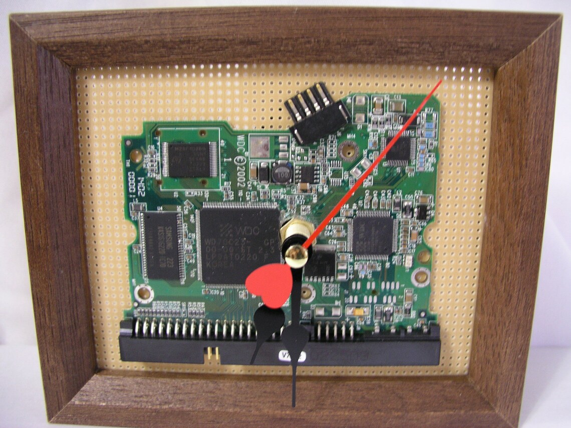 Geek Wall / Desk Clock Computer Circuit Board Clock One of - Etsy